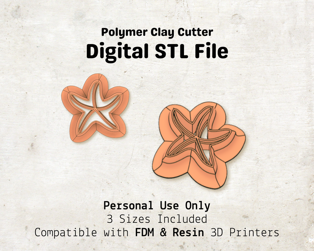 Starfish Cutter STL File – Digital Download for Polymer Clay & Jewelry ...