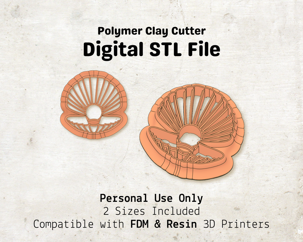 Clam Shell with Pearl Cutter STL File – Digital Download for Polymer C ...