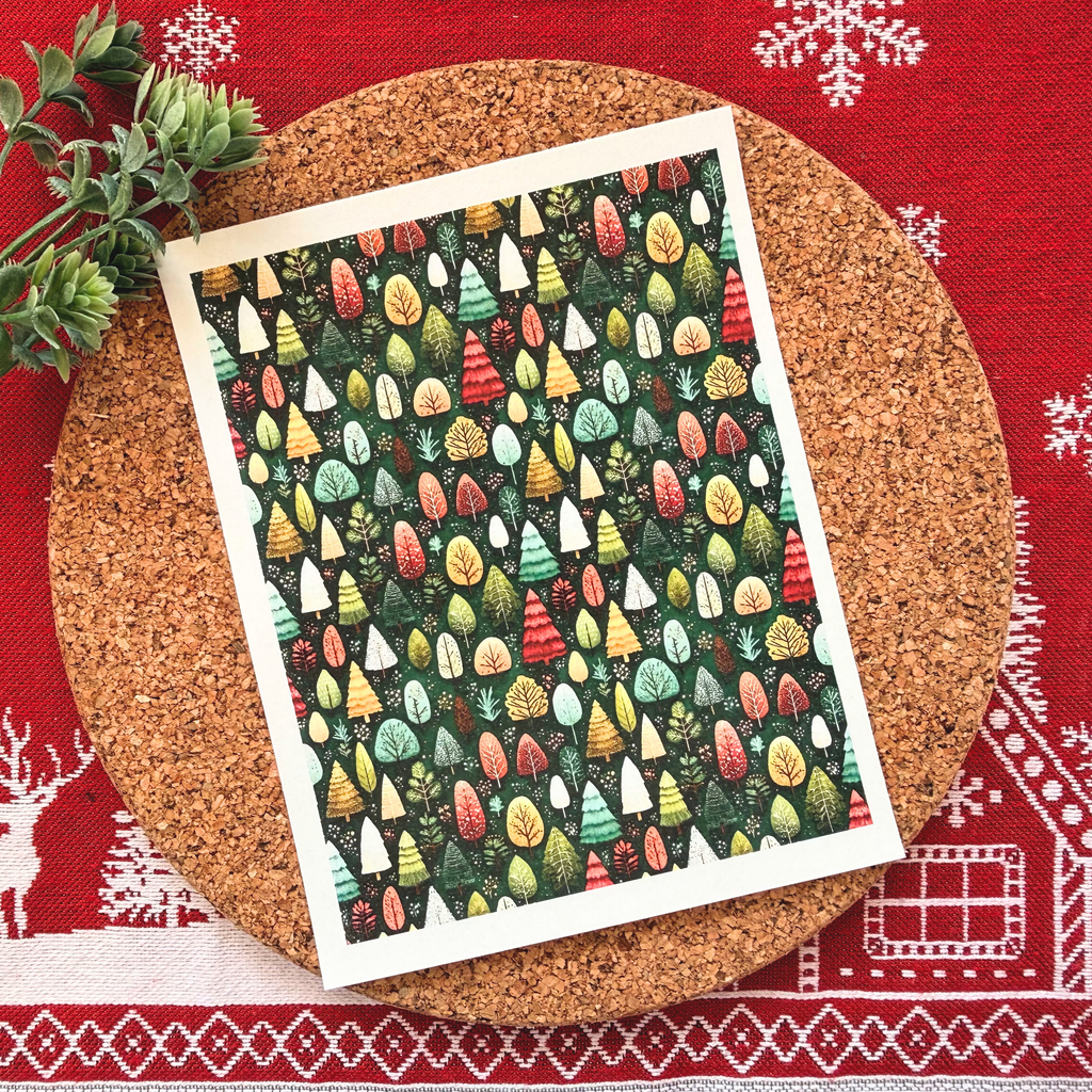 Festive Forest Trees Polymer Clay Transfer Sheet – Christmas Design ...