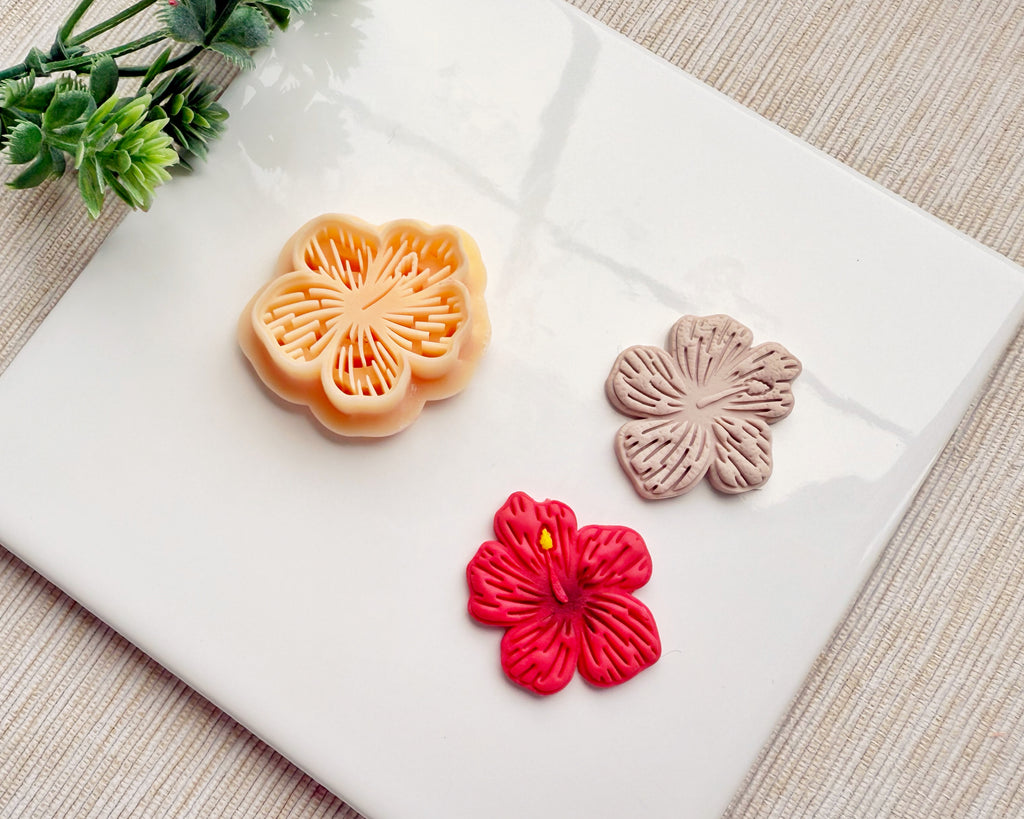 Hibiscus Flower Clay Cutter – Tropical Polymer Clay Cutter for Summer ...