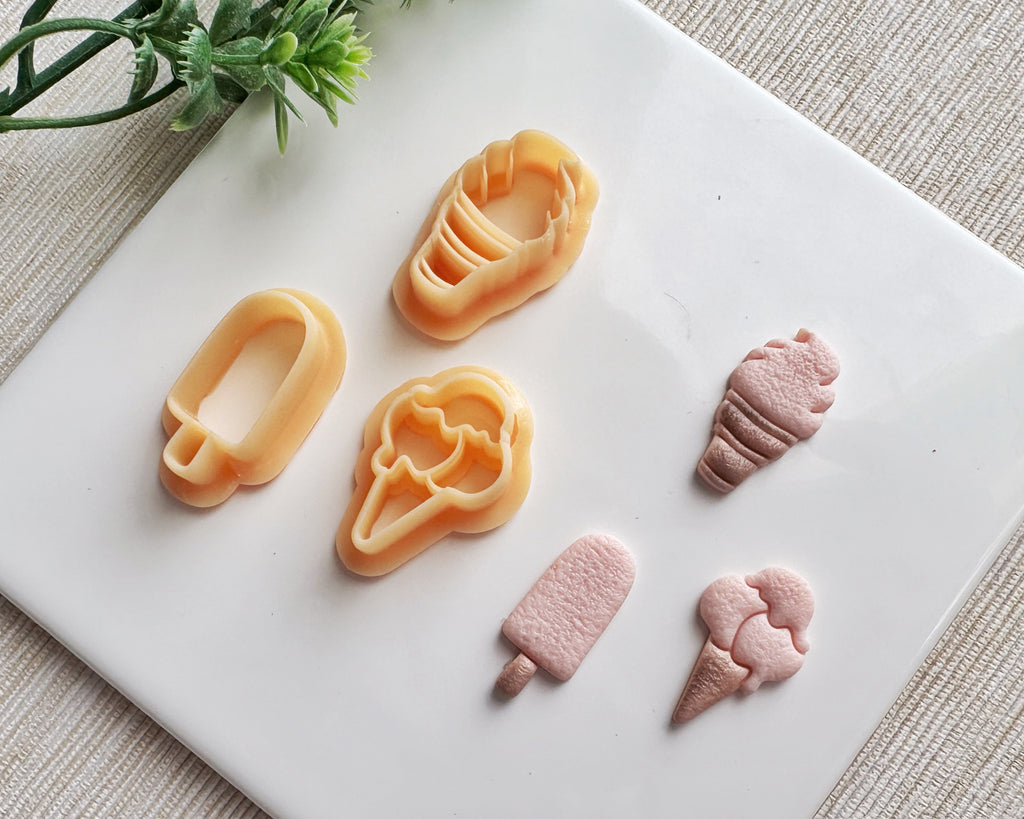 Ice Cream Clay Cutter Set – Popsicle & Cone Summer Polymer Clay Cutter ...