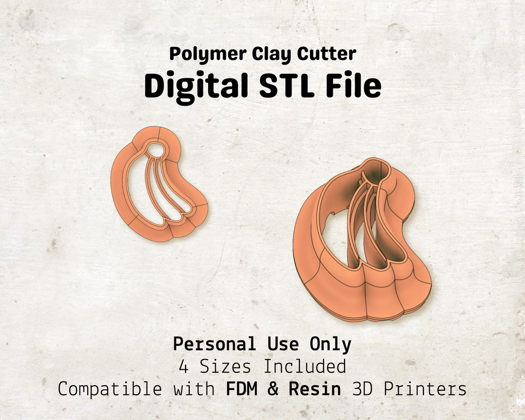 Banana Bunch Cutter STL File – Digital Download for Polymer Clay & Jew ...