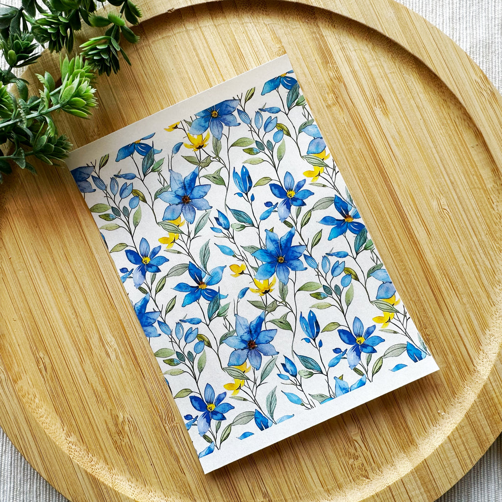 Blue & Yellow Flowers Floral Transfer Sheet – BabylonCutters