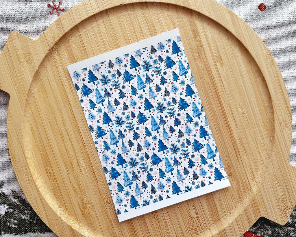 Snowy Blue Forest Trees Clay Transfer Sheet – Christmas Style ...