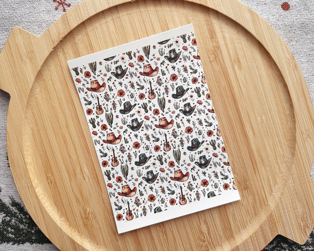 Western Cowboy Hats & Sunflowers Polymer Clay Transfer Sheet ...