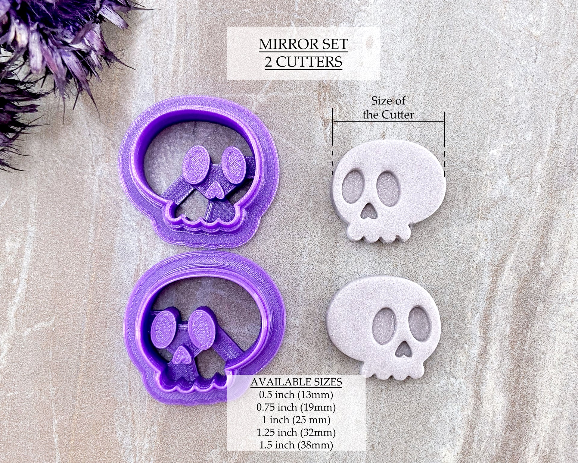 Skull Halloween Clay Cutter / Single or Mirrored Set – BabylonCutters